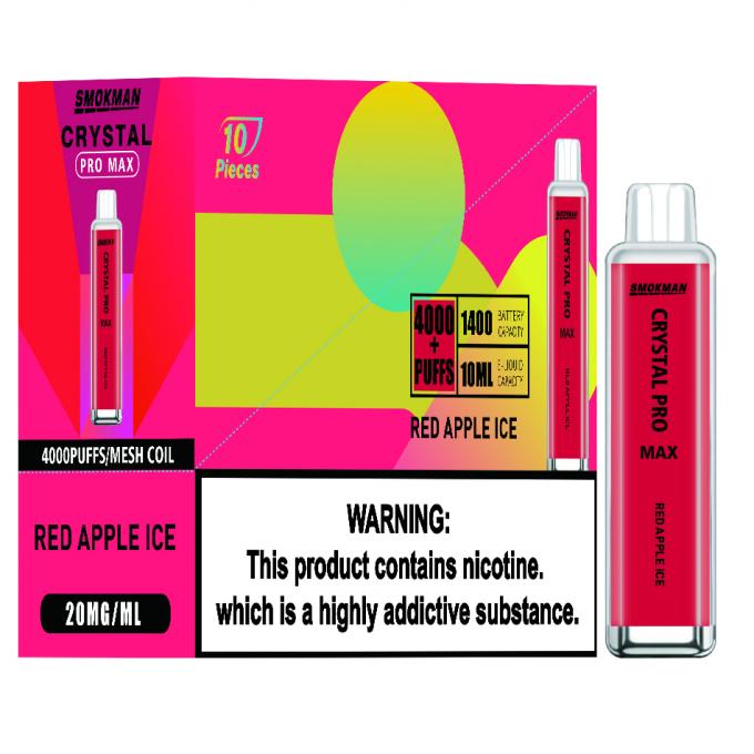 Long Lasting 0.8ohm Disposable Vape Device 10 Colors For Vaping